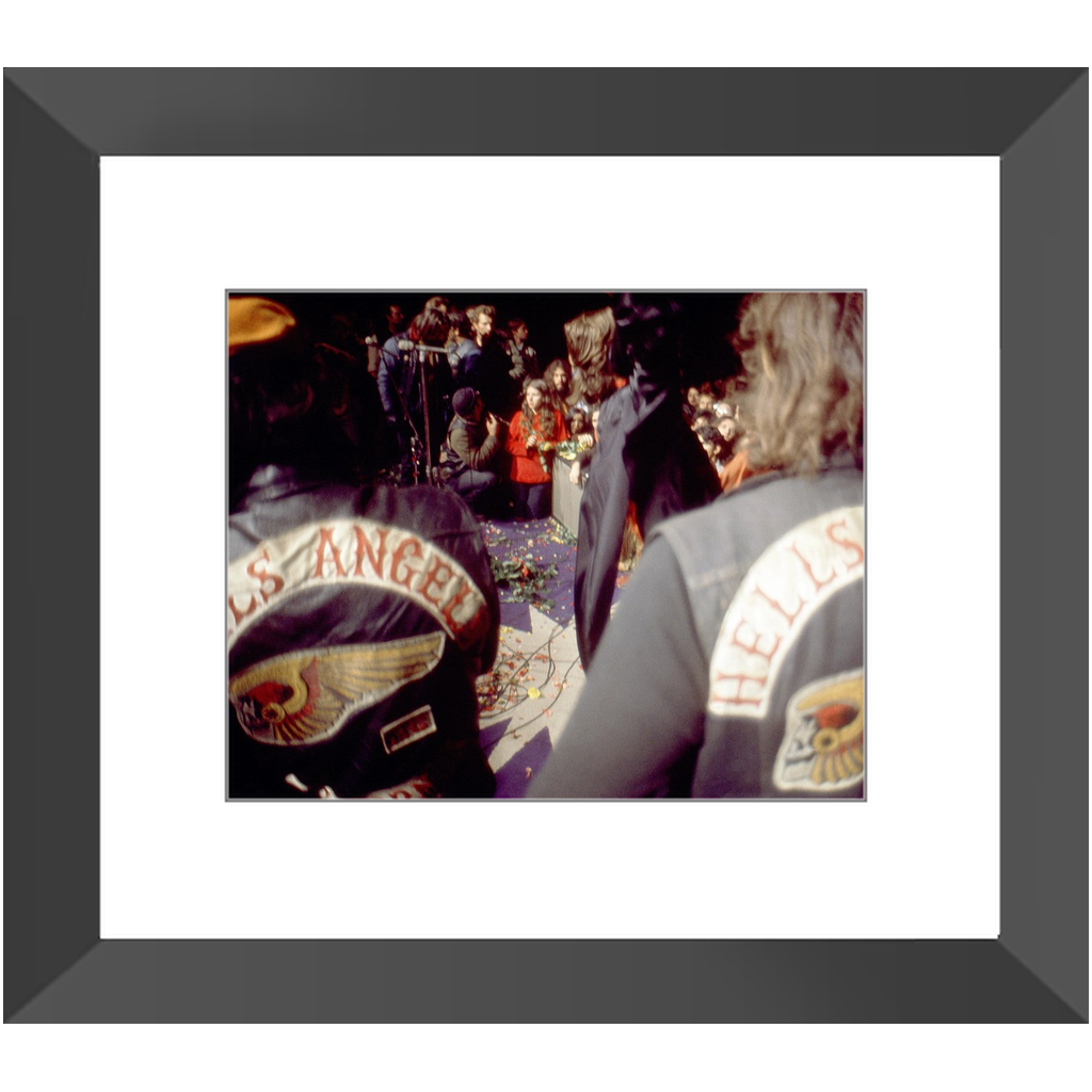 The Rolling Stones Mick Jagger & Hells Angels in Altamont 1969 Photo P ...