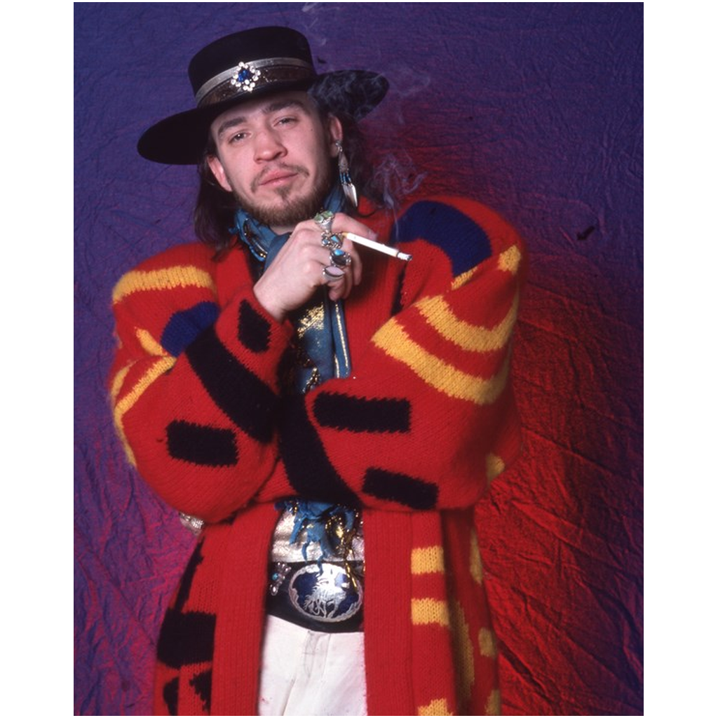 Stevie Ray Vaughan With Wistful Stare on Soul to Soul Tour 1985 Photo ...